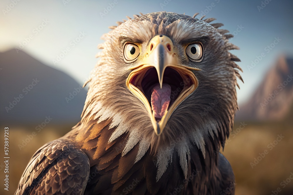 Illustrazione Stock A bird with a very big mouth and a big smile on it ...