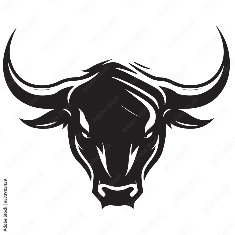 Vector bull design on white background. Wild Animals. Easy editable ...