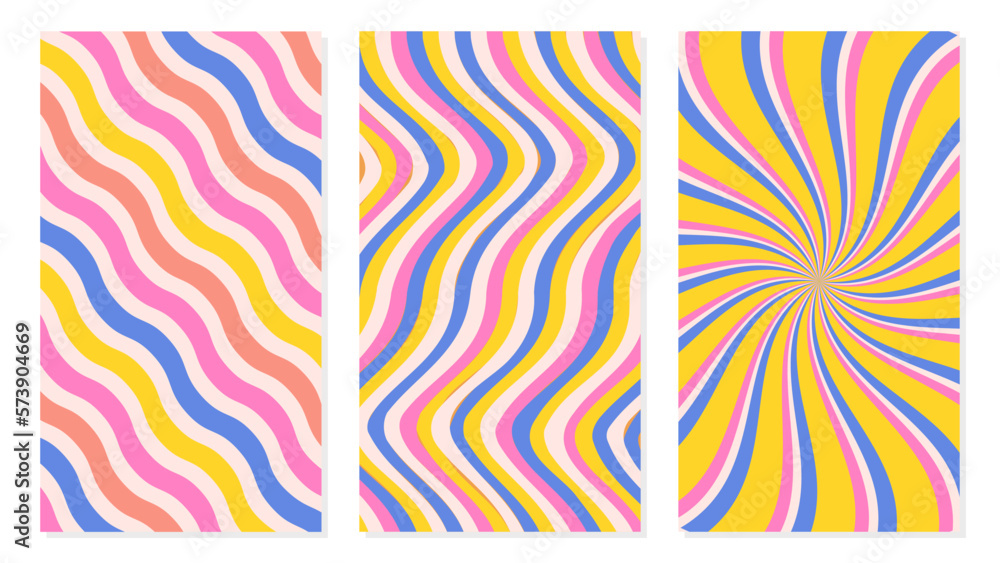 Colorful groovy themed wave background design Stock Vector | Adobe Stock