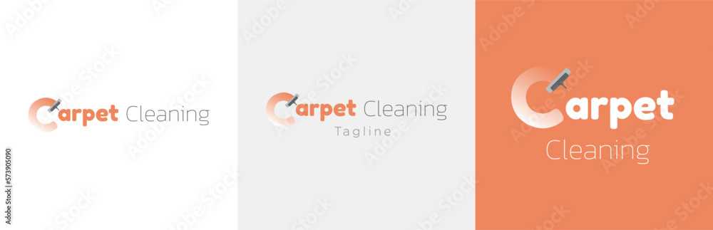 Vetor de Carpet cleaning service logo design set, vacuum cleaner modern ...