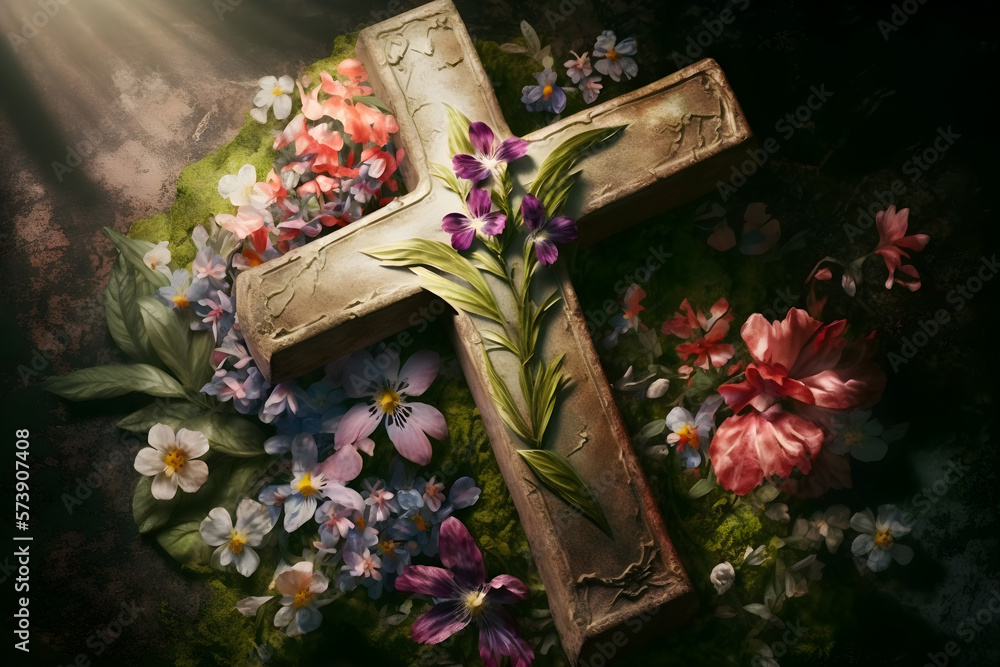 "Nature-Inspired Floral Border Design with Christian Symbolism for ...