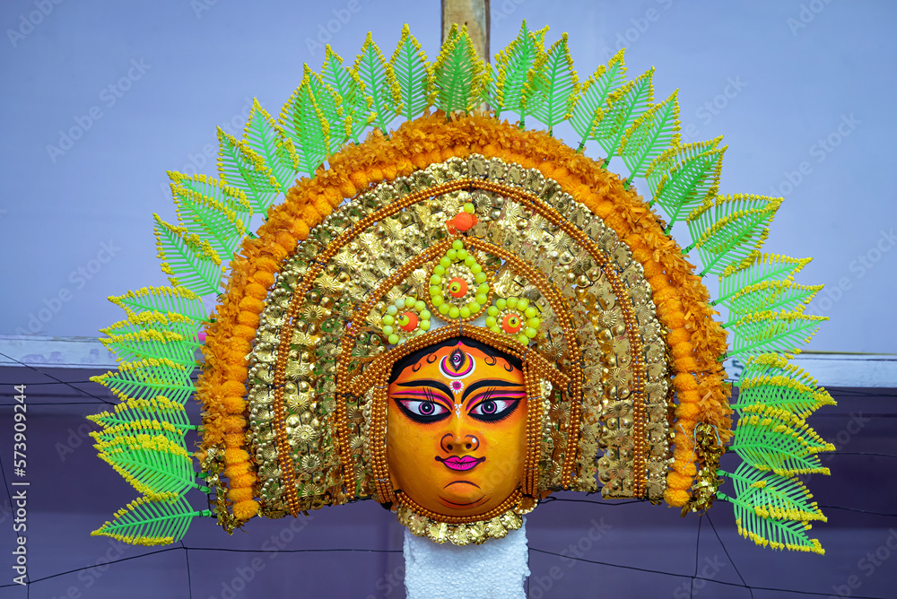 Beautiful handmade Chhau mask for classical dance displayed in a shop ...