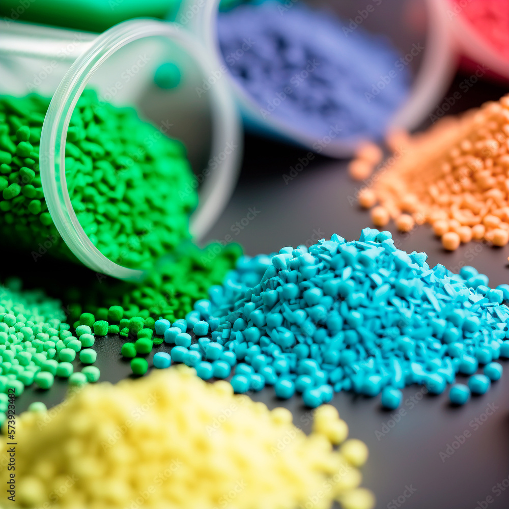 Plástico biodegradable, producto químico ecológico de colores ...