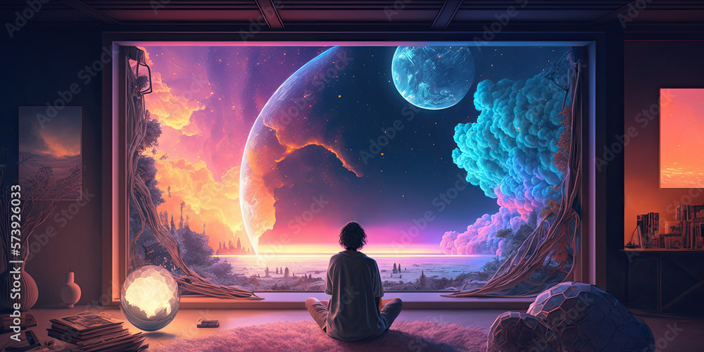 Immersion in the Metaverse - Generative AI Stock Illustration | Adobe Stock