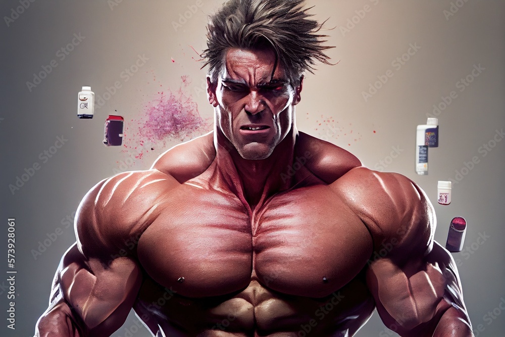 Body builder man with giant muscles. Body builder man with giant ...