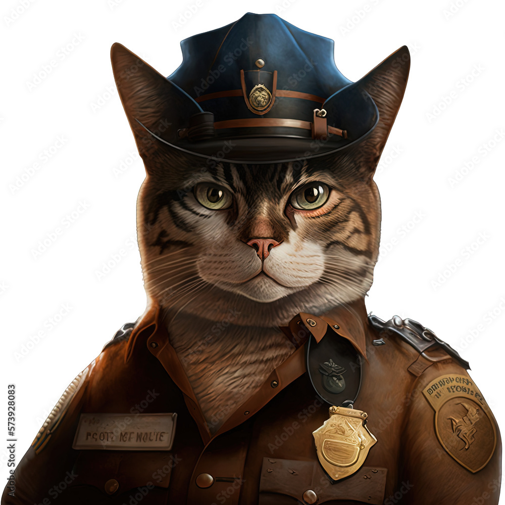 Police Cat Wearing Full Uniform, generative AI, generative, AI Stock ...