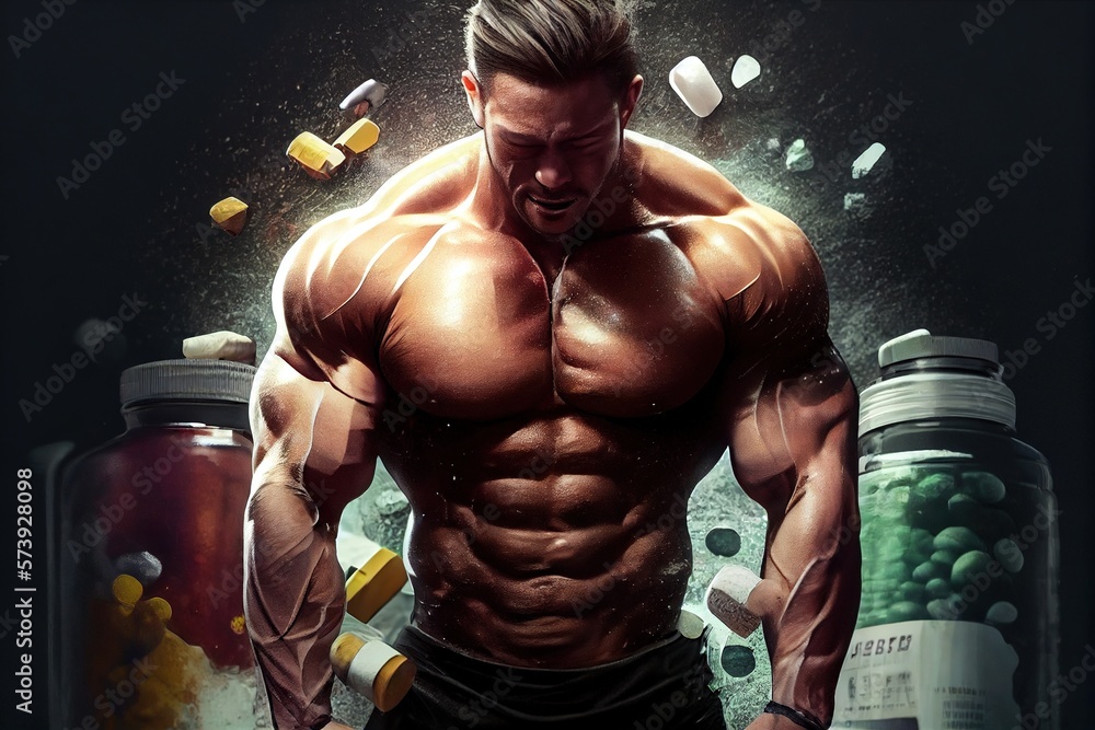 Body builder man with giant muscles. Body builder man with giant ...