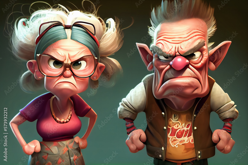 Very Angry Human Cartoon. Unhappy Peoples. Furious Persons. Generative ...