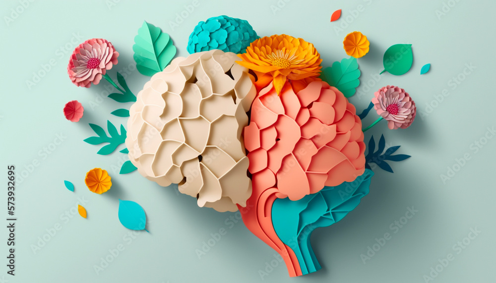 A Human Brain with Flowers Symbolizing the Connection between Self-Care ... A Human Brain with Flowers Symbolizing the Connection between Self-Care ...