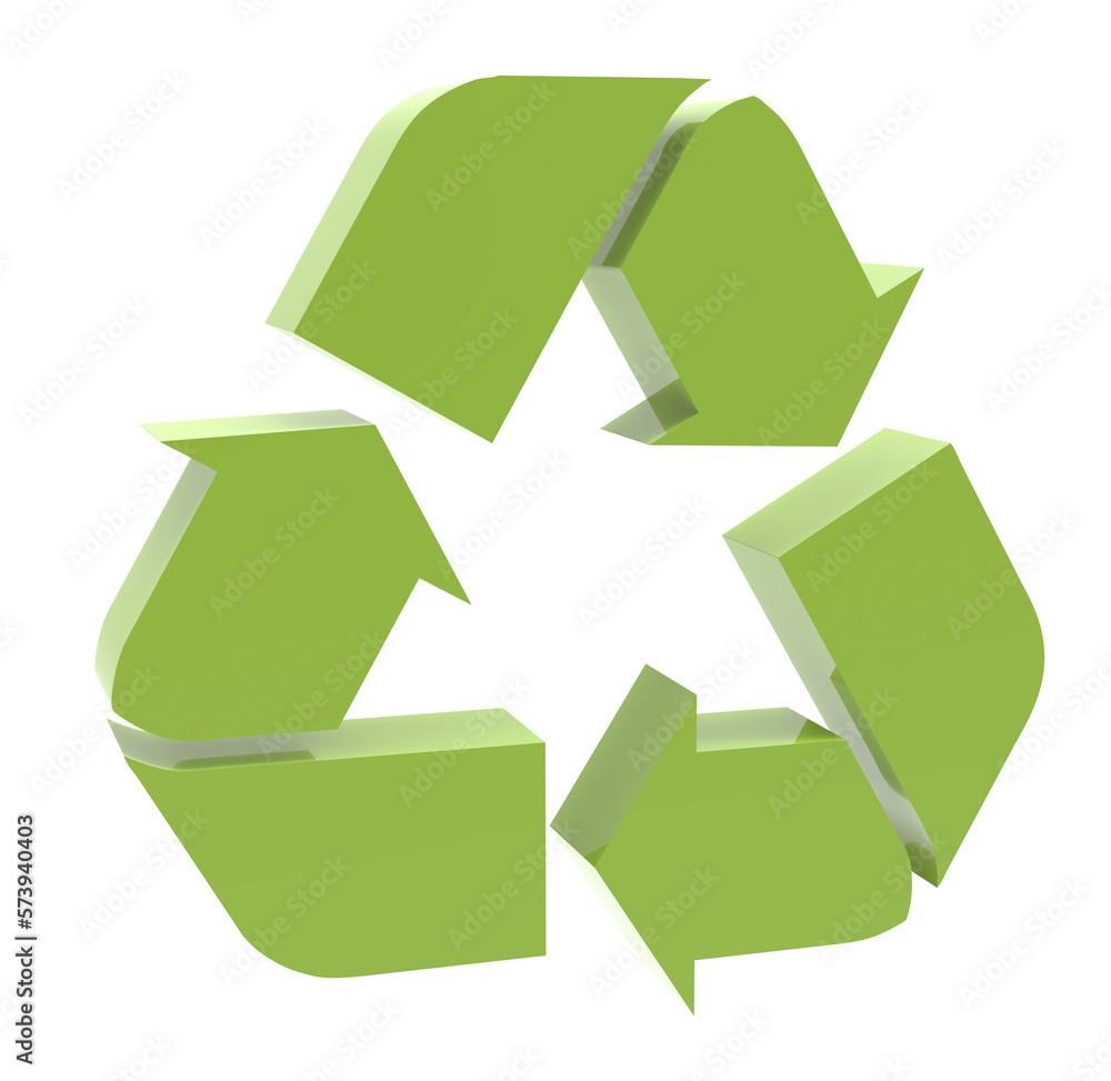 Green recycling symbol 3d render Stock Photo | Adobe Stock
