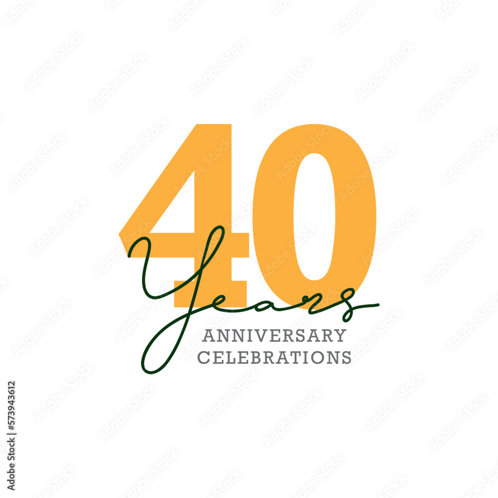 40 years anniversary. Anniversary template design concept with golden ...