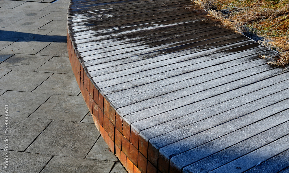 connecting electricity cables through walking paved sidewalk road. safe ...