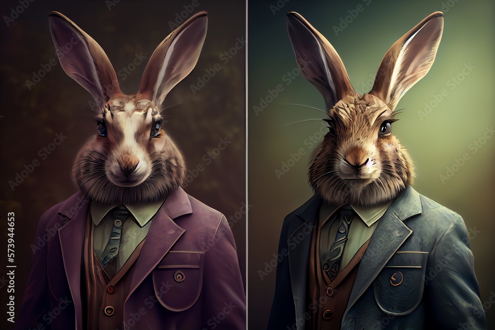 Surreal Mammalian Hybrids creature. half man. half rabbit in mythologie ...