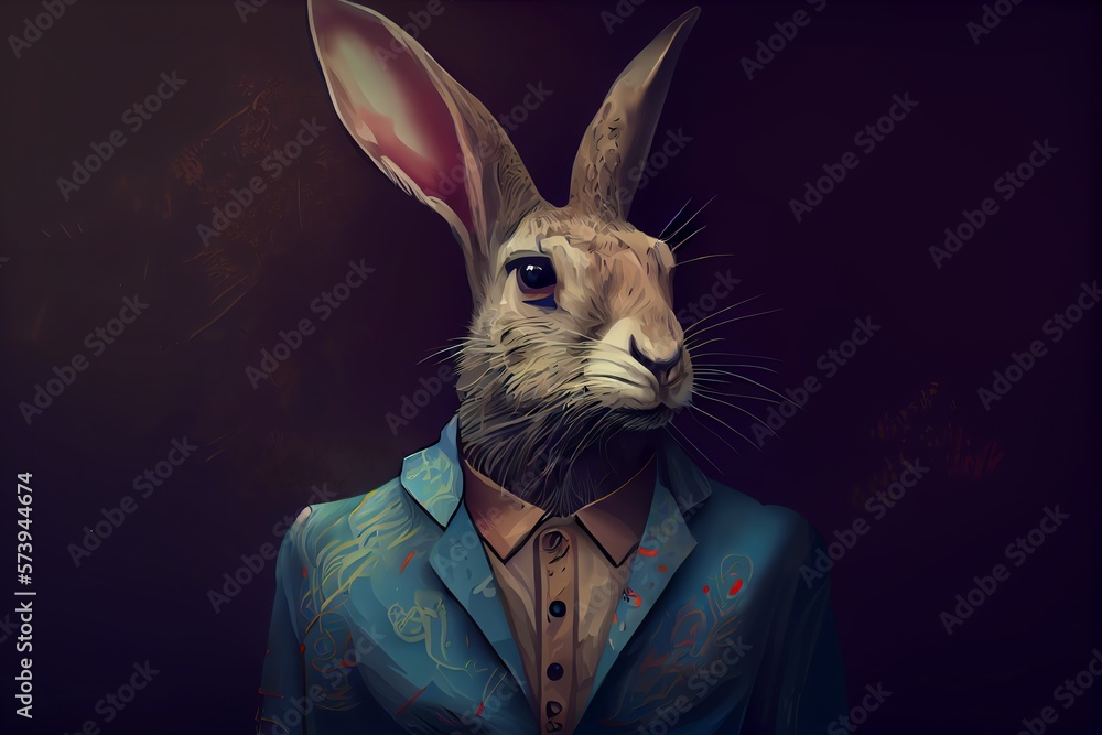 Surreal Mammalian Hybrids creature. half man. half rabbit in mythologie ...