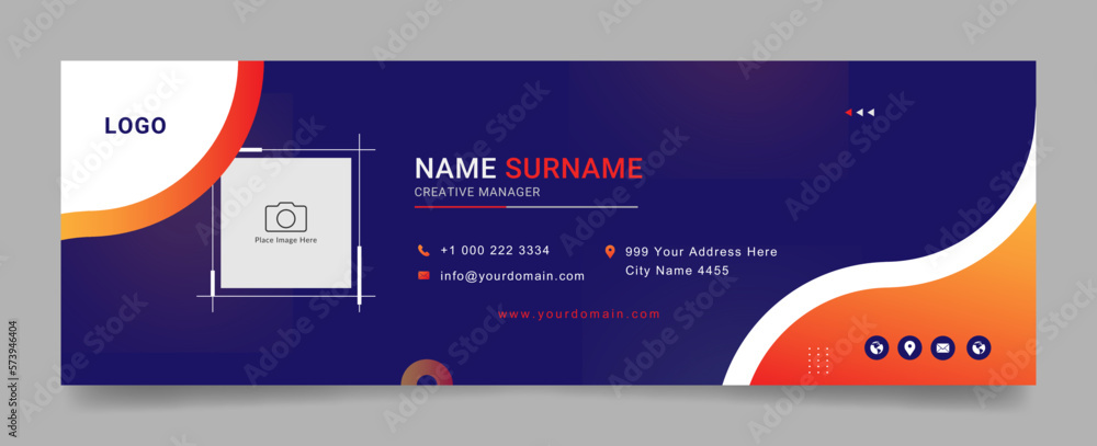 Business email signature with an author photo place modern and stylish ...