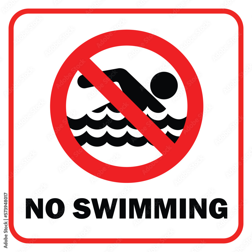 do not swim no swimming sign with warning text Stock Vector | Adobe Stock