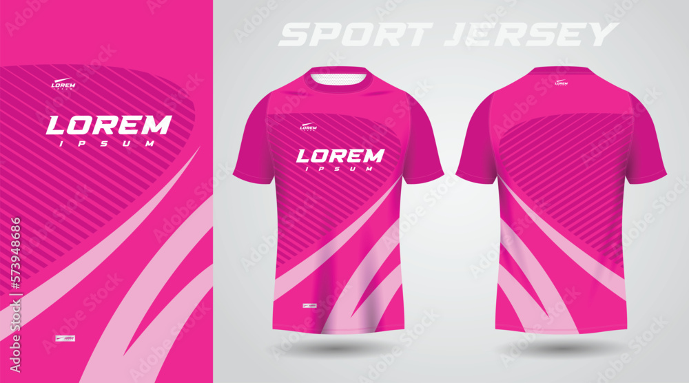 pink shirt soccer football sport jersey template design mockup Stock ...