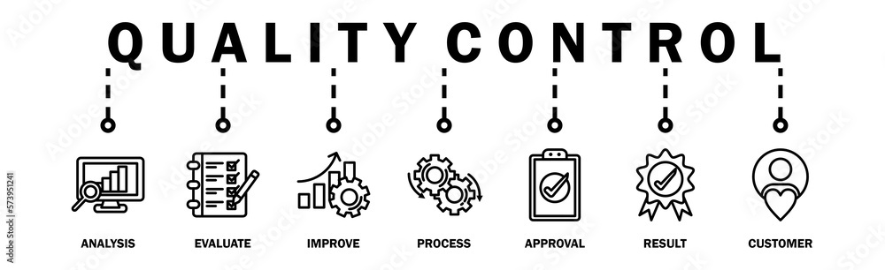 Quality control banner web icon vector illustration concept for product ...