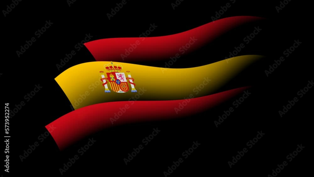 Spain flag animated stylized watercolor. Colored stripes of spanish ...