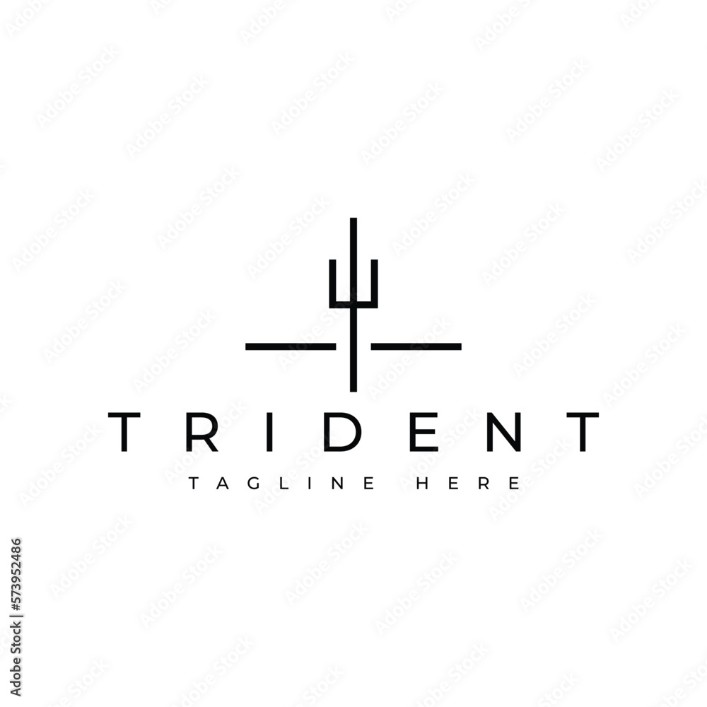stylized trident logo design Stock Vector | Adobe Stock
