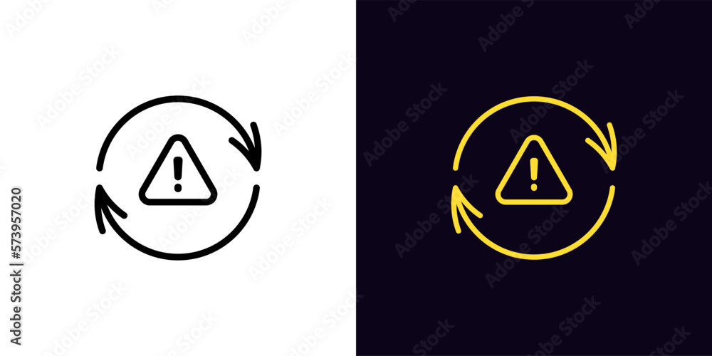 Vetor de Outline update icon, with editable stroke. Update arrows frame ...