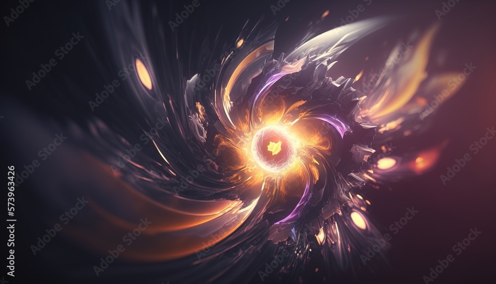 A computer generated image of a spiral design with a dark background ...