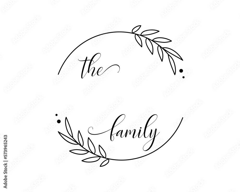 Hand lettering Family name monogram split monogram the family welcome ...