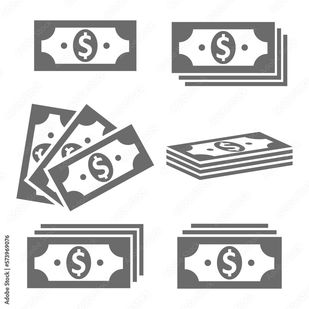 Cash Icon in trendy flat style isolated on white background. Money ...