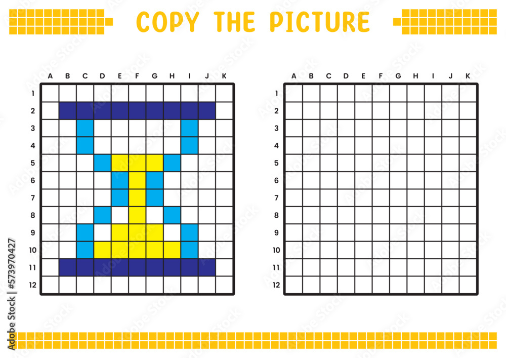 Copy the picture, complete the grid image. Educational worksheets ...