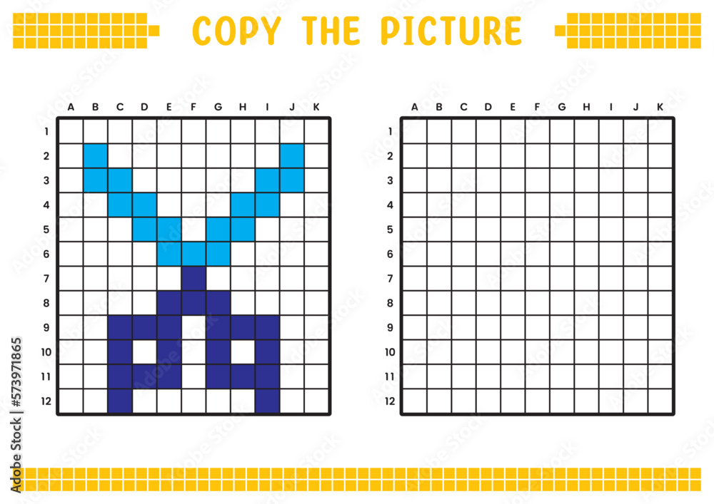 Copy the picture, complete the grid image. Educational worksheets ...