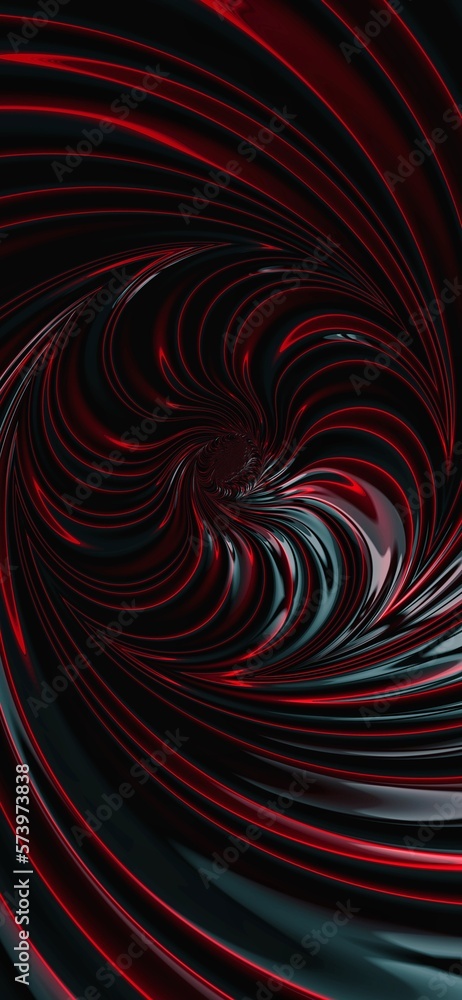 Abstract 3D colorful shine wave swirl shell pattern background in black ...