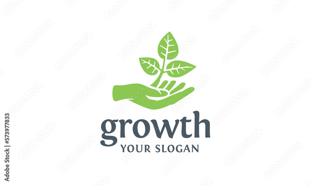 Nature Plant Growth Logo - Eco Green Symbol Stock Vector | Adobe Stock