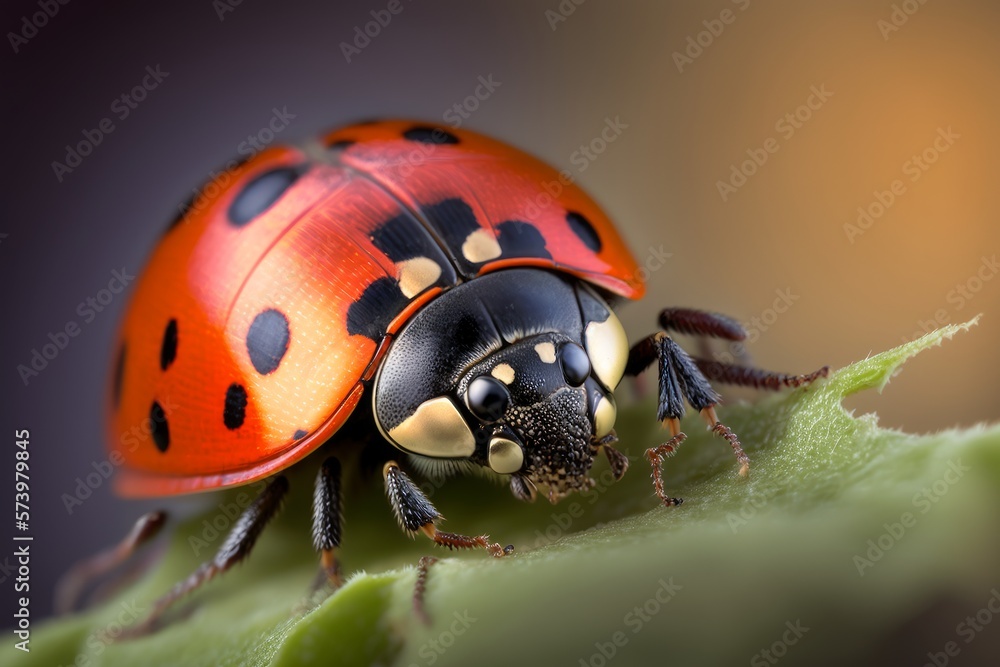 Ladybird in macro close-up, AI generated. Ladybirds are natural ...