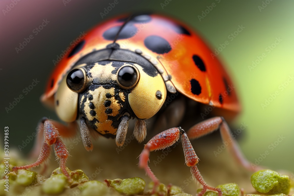 Ladybird in macro close-up, AI generated. Ladybirds are natural ...