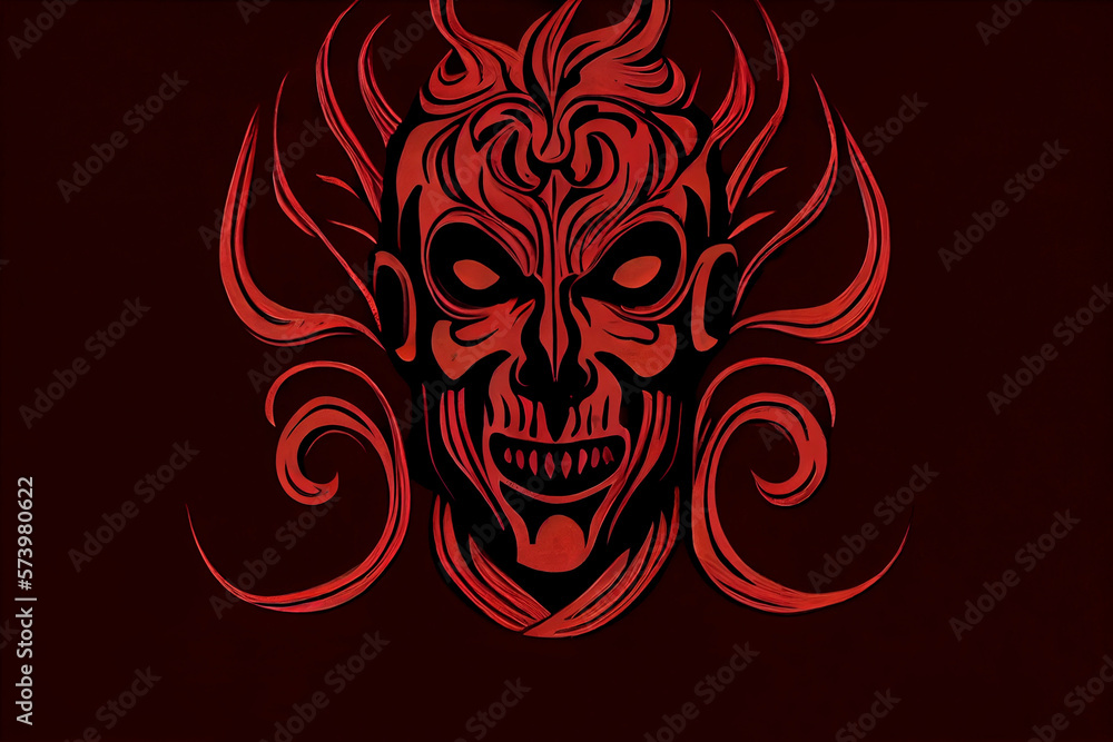 Track cover design in the style of tormented demons from hell on a red ...