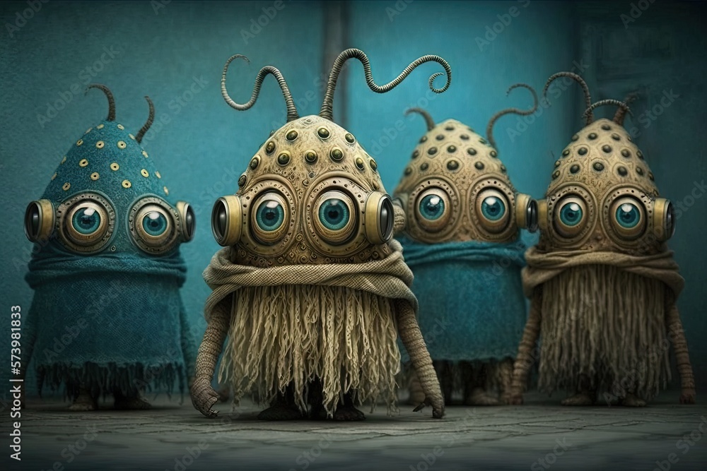 group of aliens trying to blend in with humans by wearing elaborate ...
