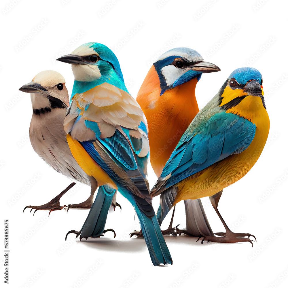 colorful birds on a transparent background. generative AI Stock ...