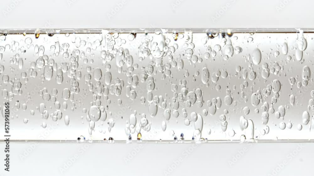 Transparent Cosmetic Gel Fluid With Molecule Bubbles and Oil Flowing in ...