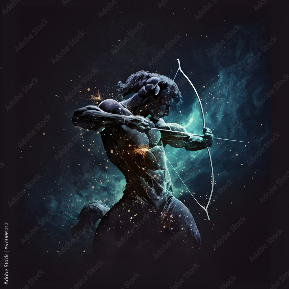 Centaur Sagittarius Horoscope Sign. Ai Generated Illustration. Outer ...