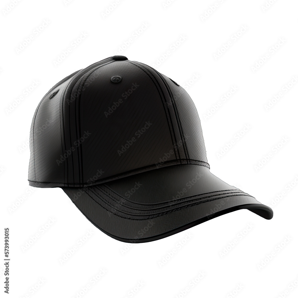 Baseball cap isolated, mockup template. Black baseball hat. Mock-up for ...