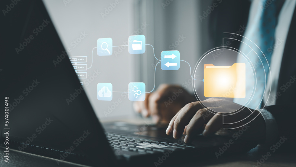 Document Management System concept (DMS). Digital asset management ...