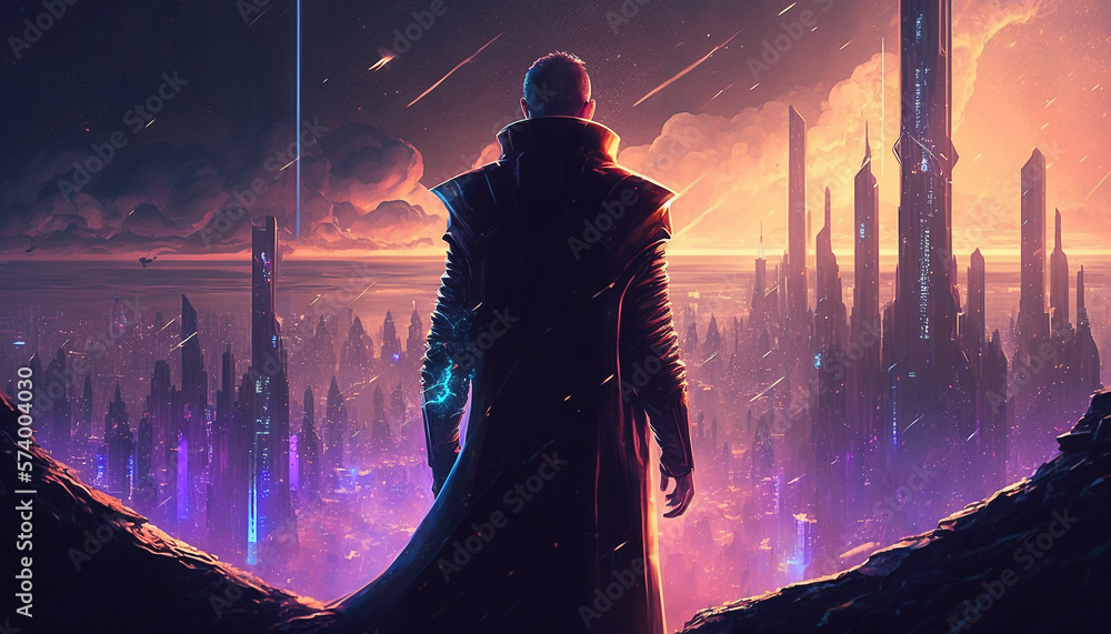 Cyber City Landscape- AI Generated Art- Cyberpunked City Night Time ...