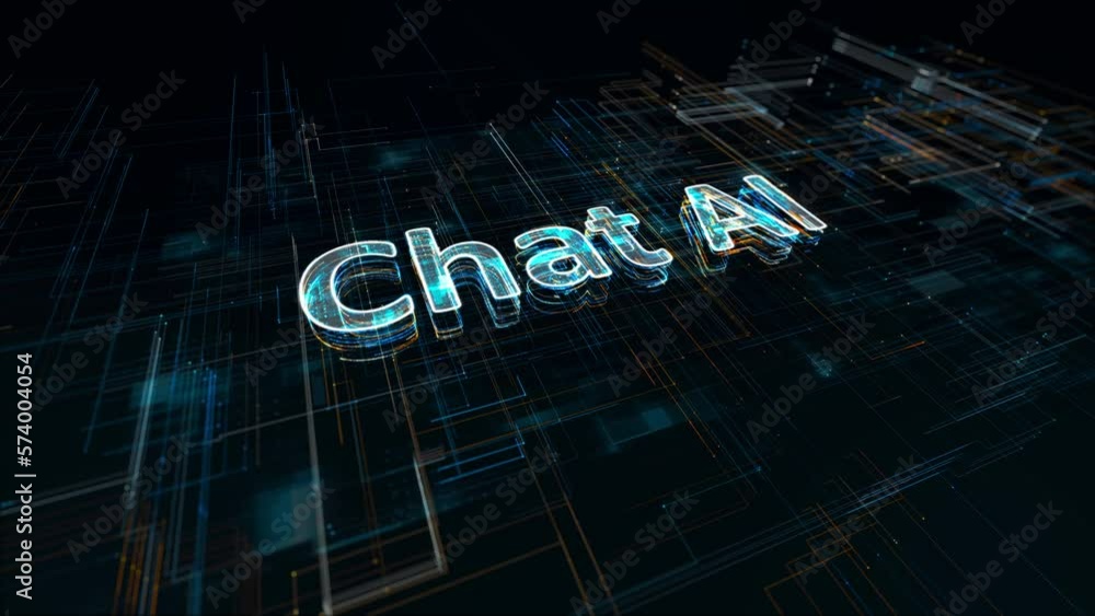 Motion graphics of Digital Chat AI letter with grid lines futuristic is ...