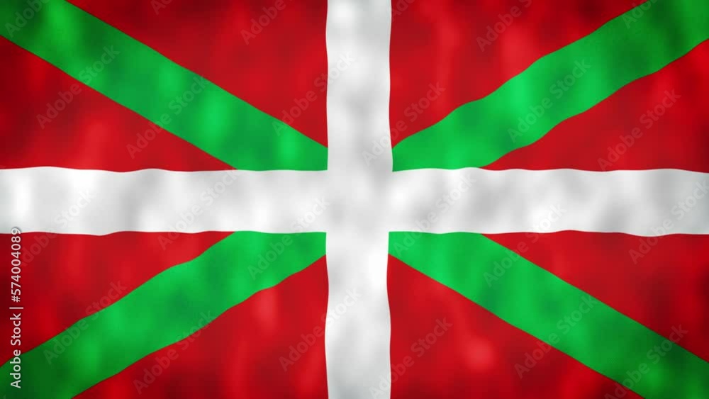 French Basque Country flag. National 3d French Basque Country flag waving seamless loop ...