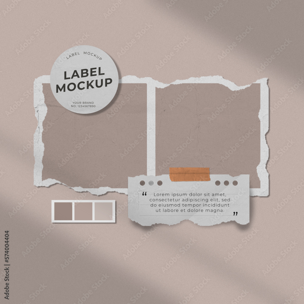 Realistic and Simple Photo frame Set Moodboard Mockup. Square Mood ...