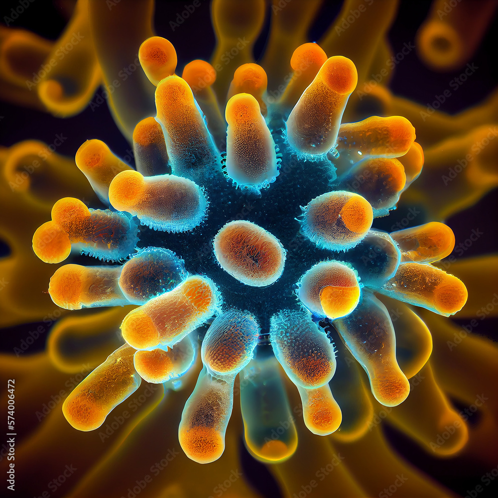 Multi shape of Bacteria and virus infection of microscopic background ...