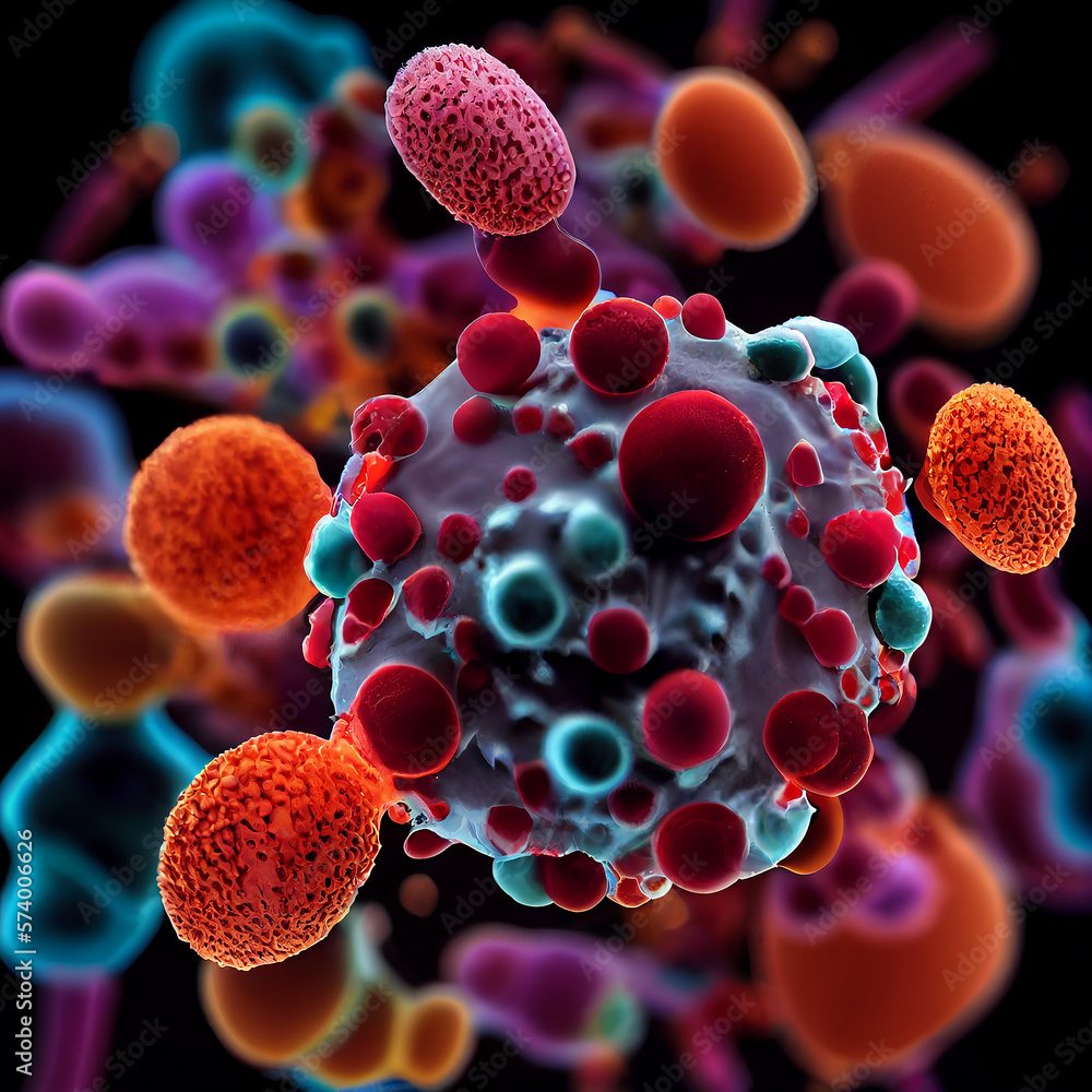 Multi shape of Bacteria and virus infection of microscopic background ...