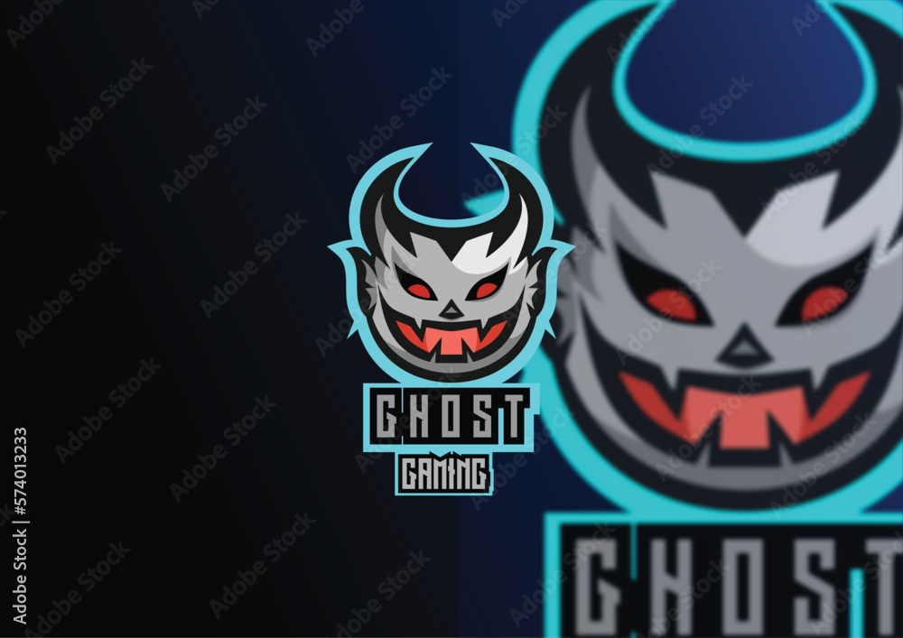 ghost gaming logo design mascot Stock Vector | Adobe Stock