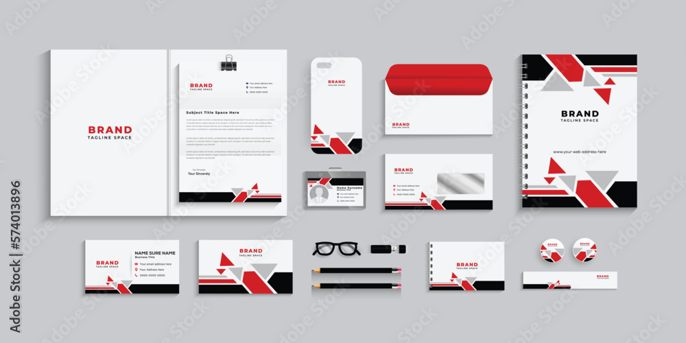 corporate identity template with digital elements. Vector company style ...
