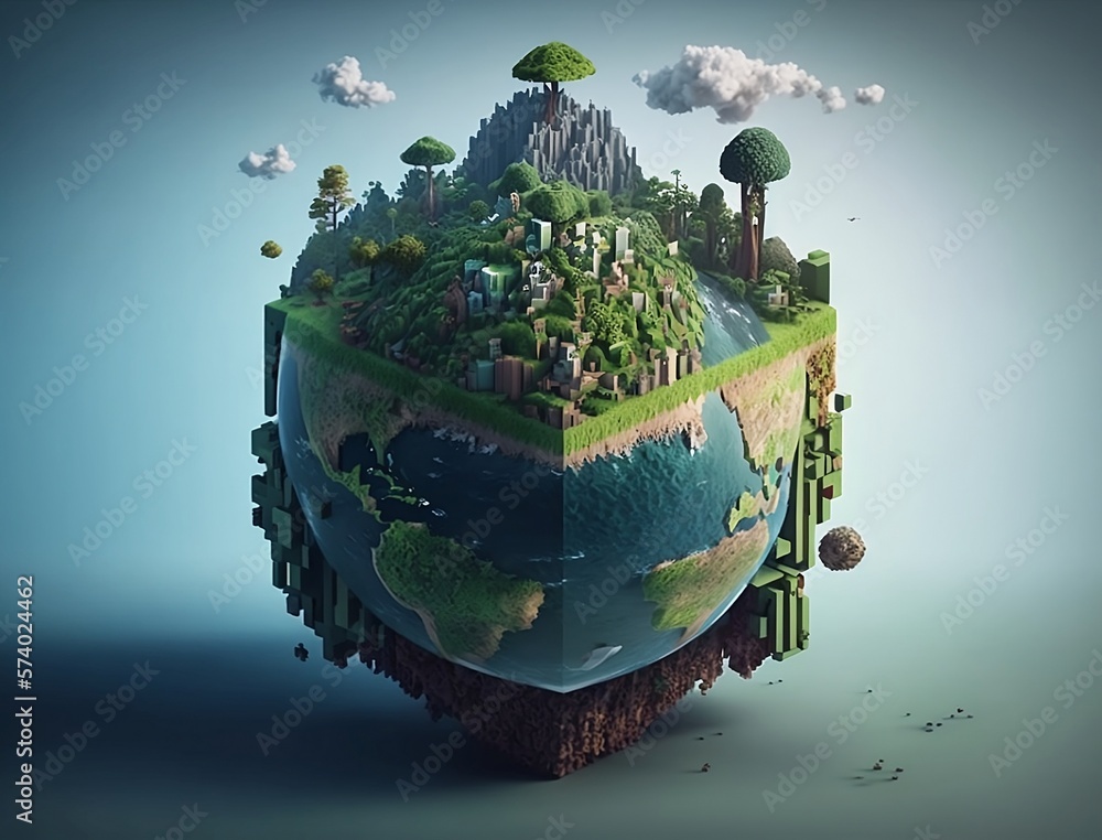 Minecraft Square Earth